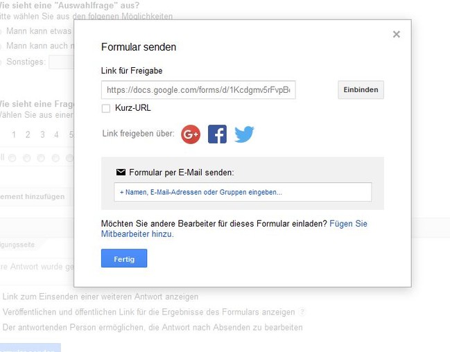 Umfragen mit Google Docs - Diagnose - Material - wb-web